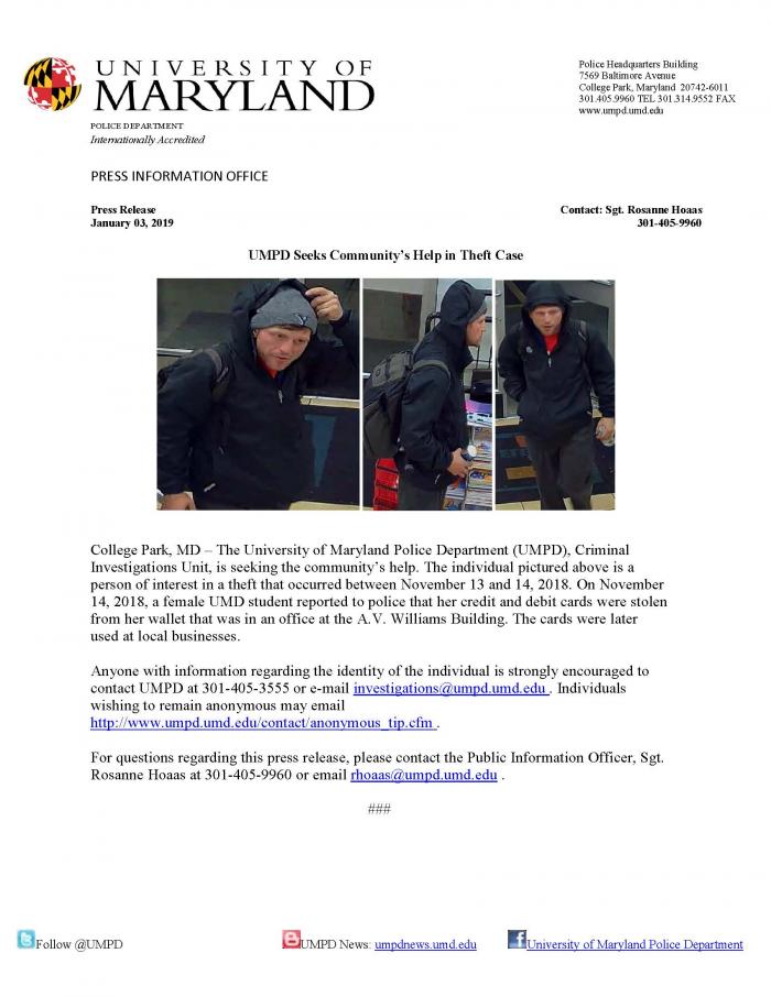 UMPD Seeks Community's Help in Identifying Individuals in two Separate ...